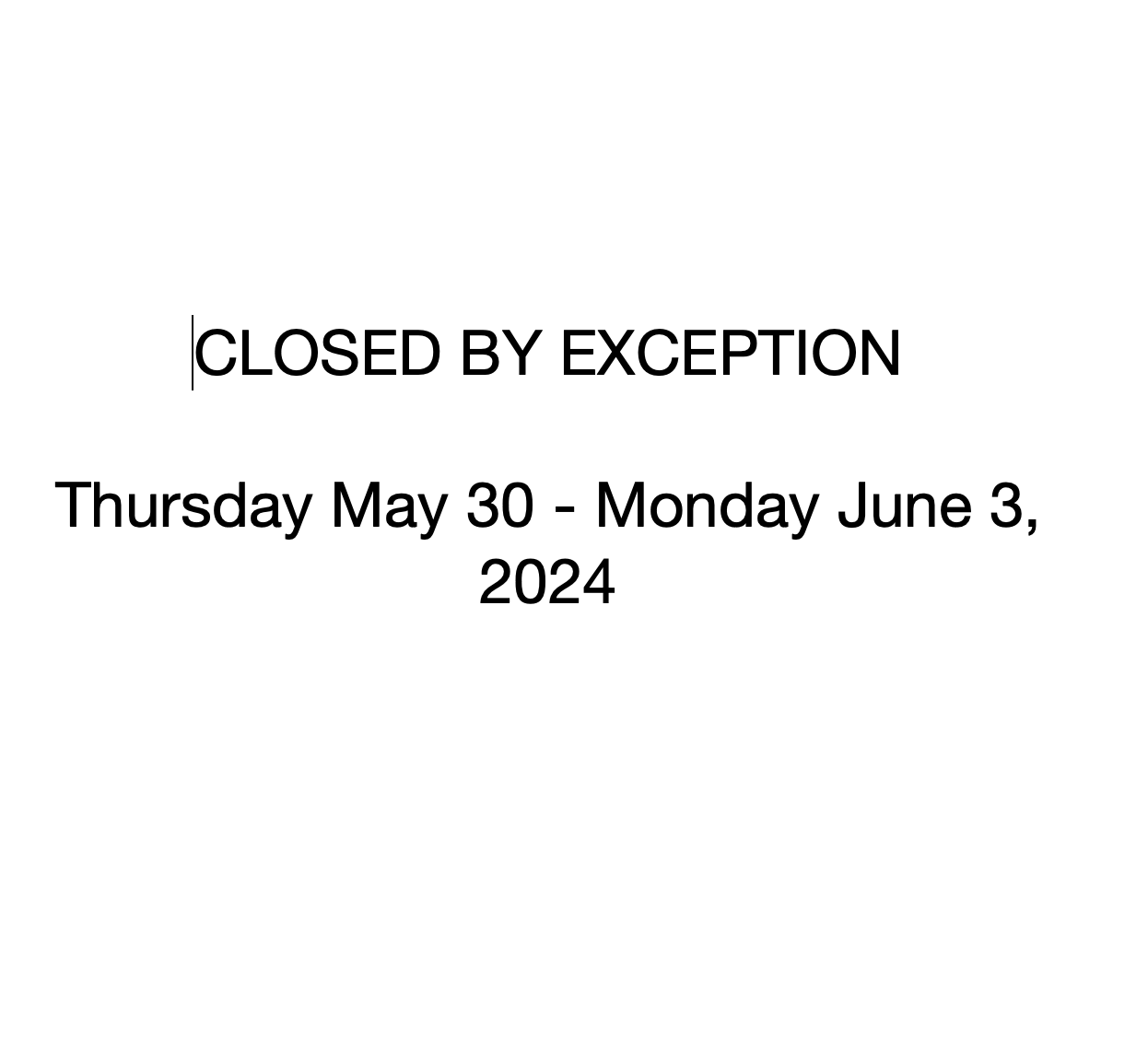 CLOSED BY EXCEPTION – Brickhouse Guitars